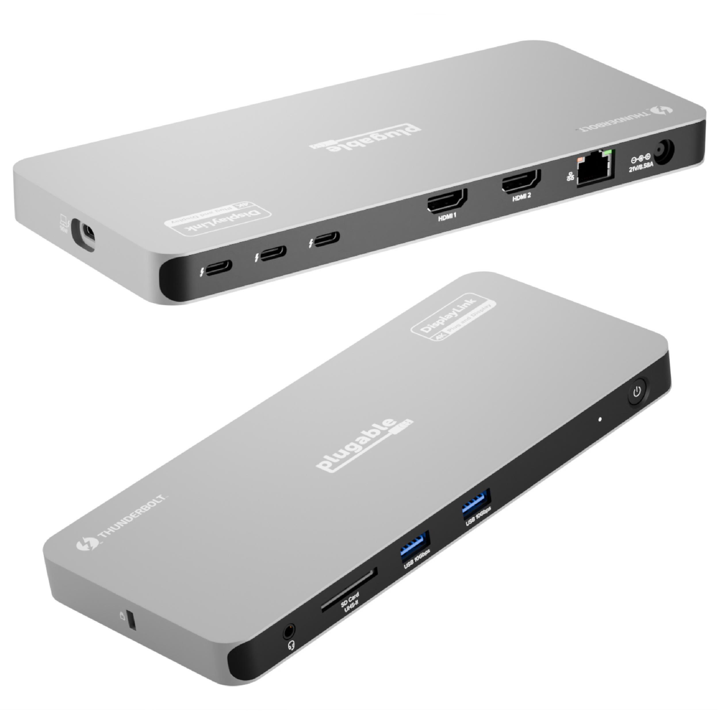 Plugable Thunderbolt 4 Dock for Quad Monitors 100W, Thunderbolt Docking ...