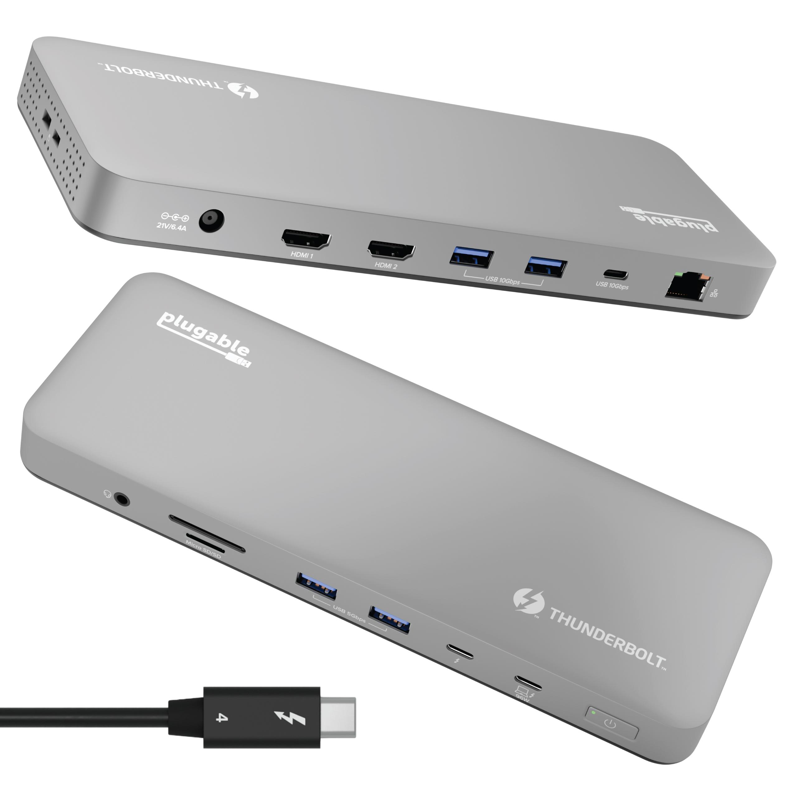 Plugable Thunderbolt 4 Dock for M4 MacBook Air & Pro: 100W Charging ...